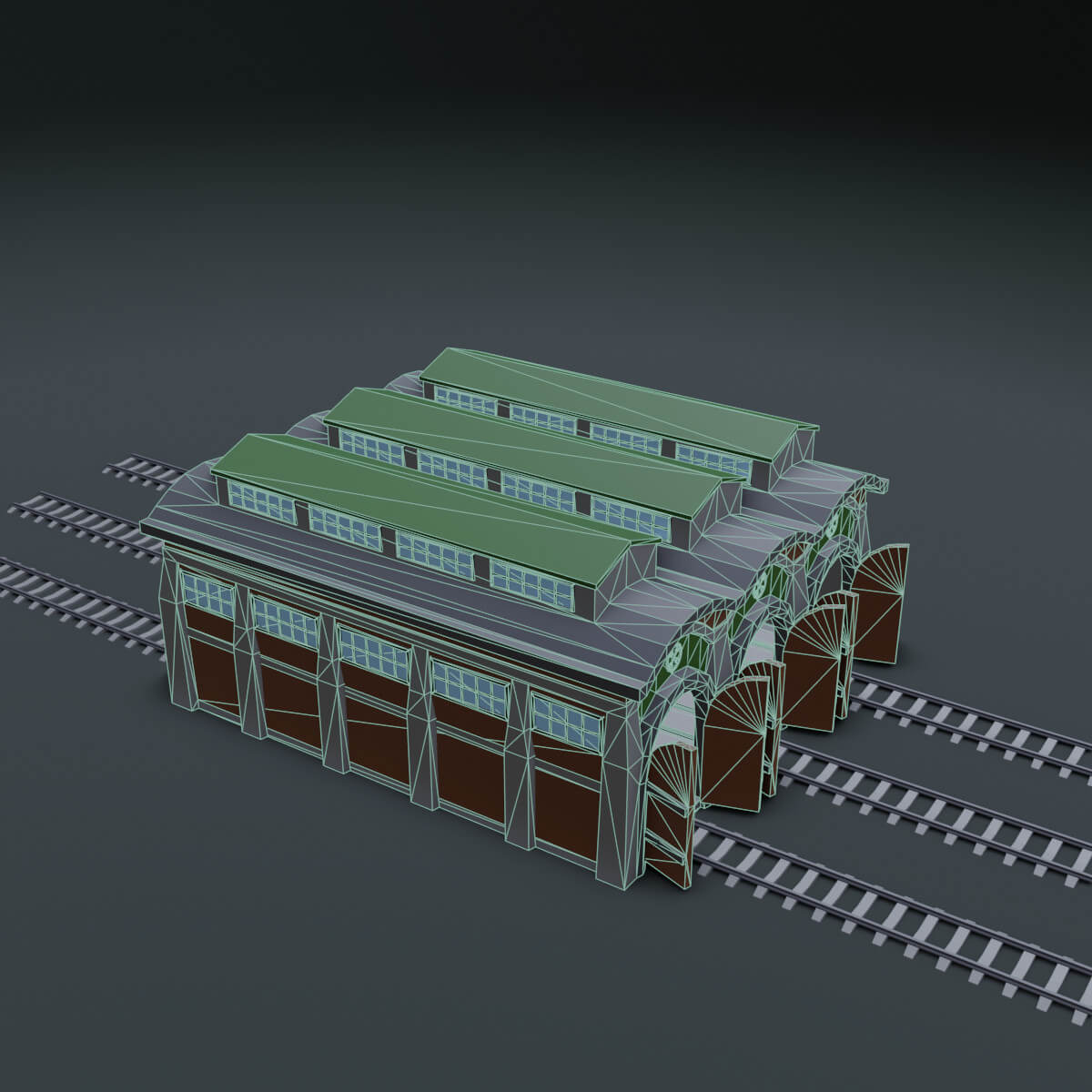 Railway Workshop - 3D Model by mg53