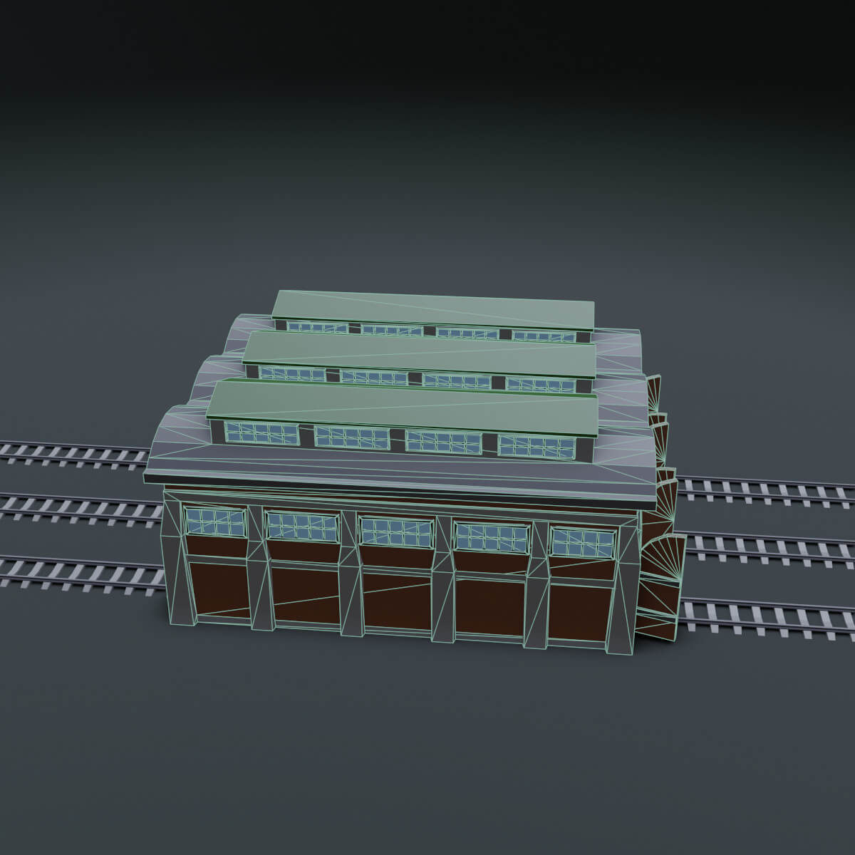 Railway Workshop - 3D Model by mg53