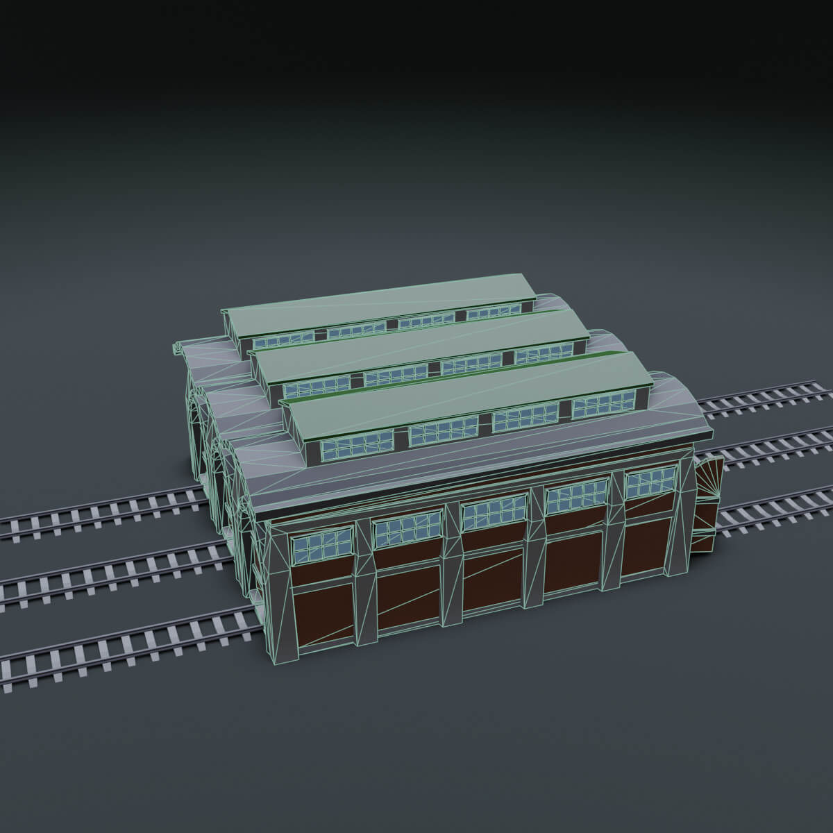 Railway Workshop - 3D Model by mg53