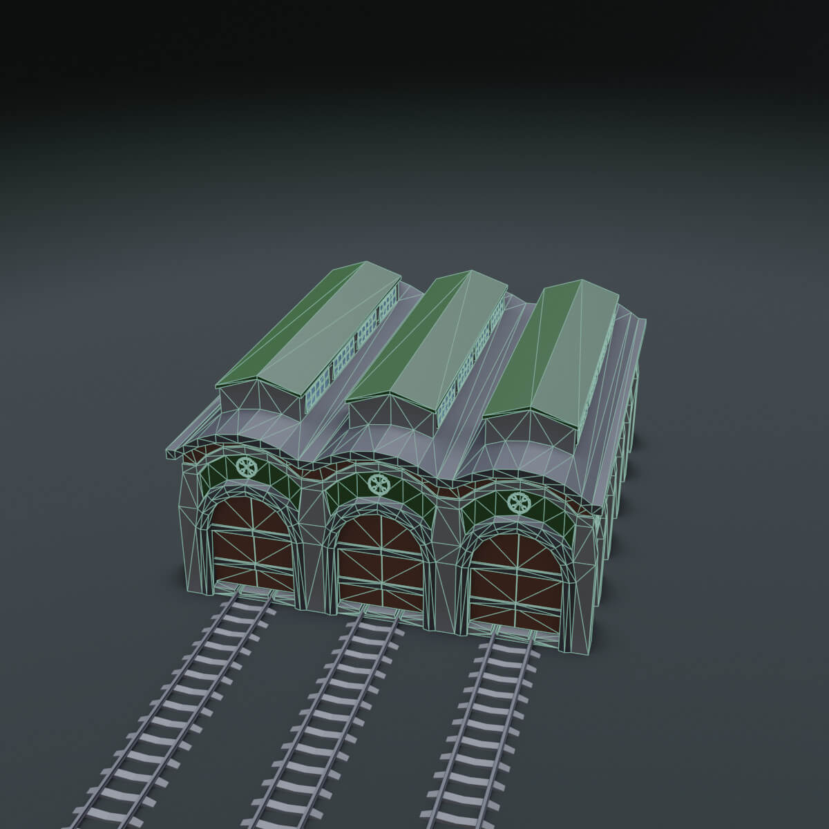 Railway Workshop - 3D Model by mg53