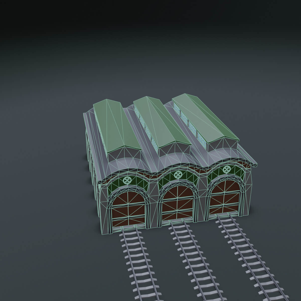 Railway Workshop - 3D Model by mg53