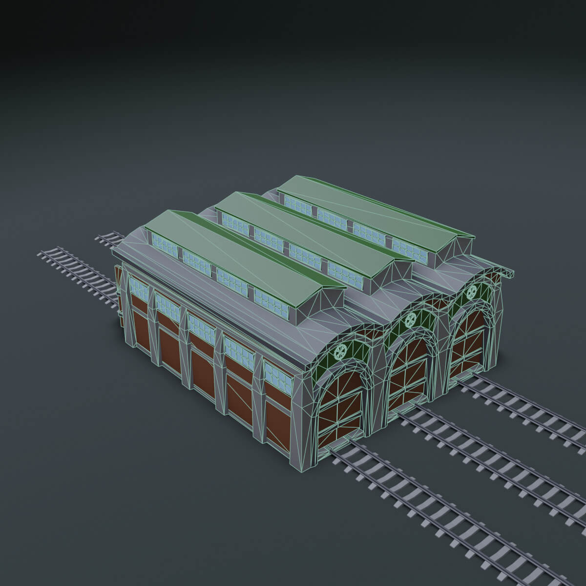 Railway Workshop - 3D Model by mg53