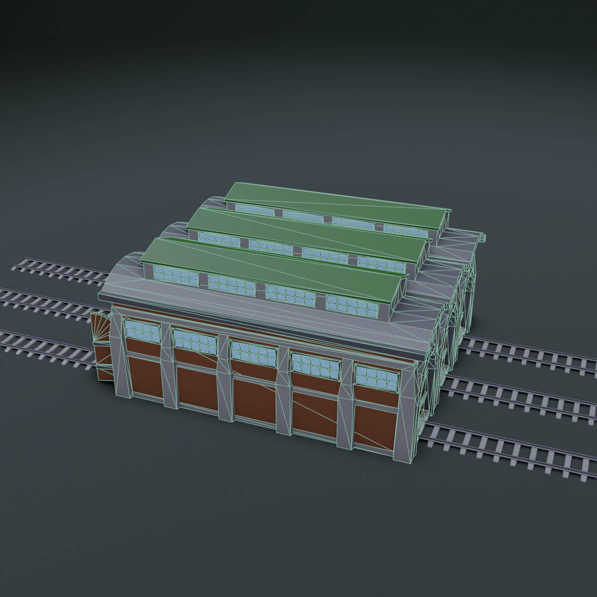 Railway Workshop - 3D Model by mg53