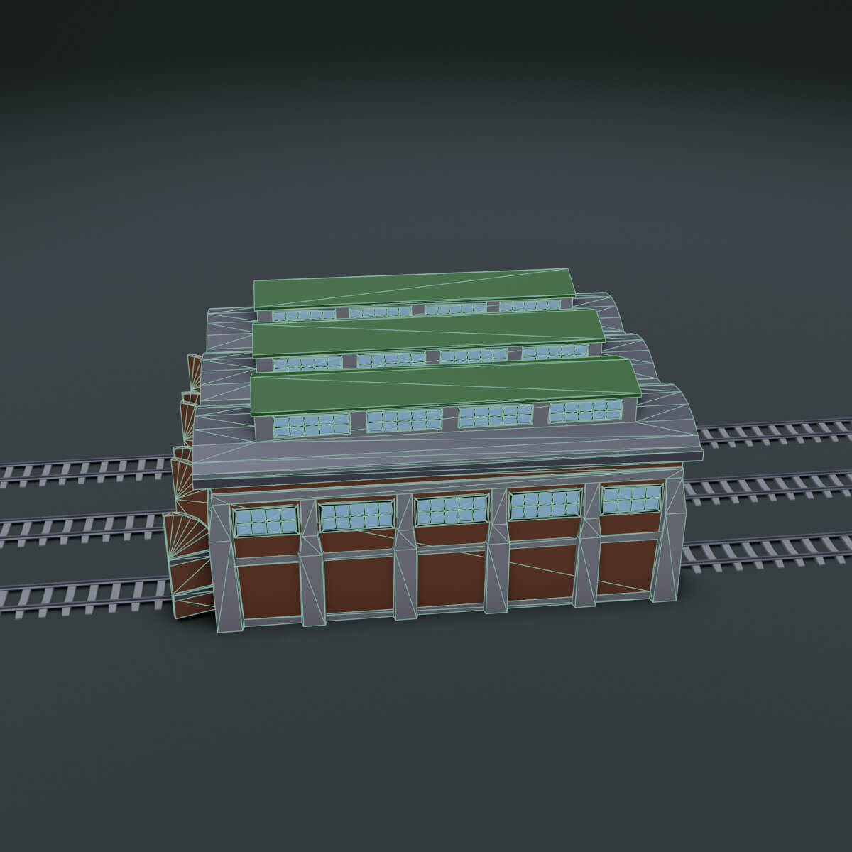 Railway Workshop - 3D Model by mg53