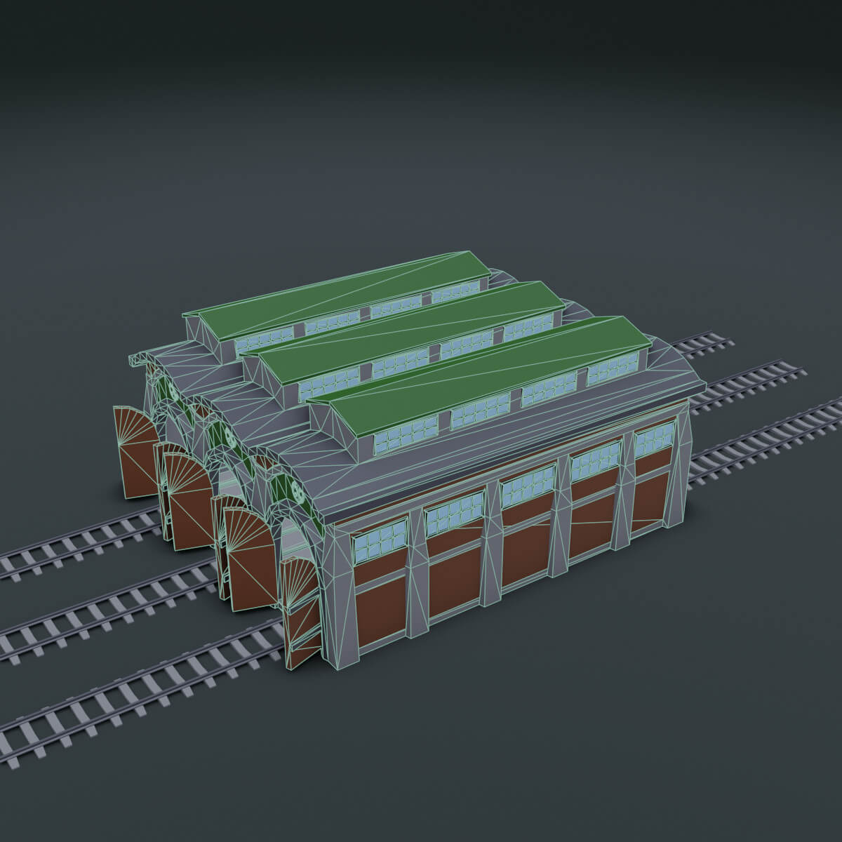 Railway Workshop - 3D Model by mg53