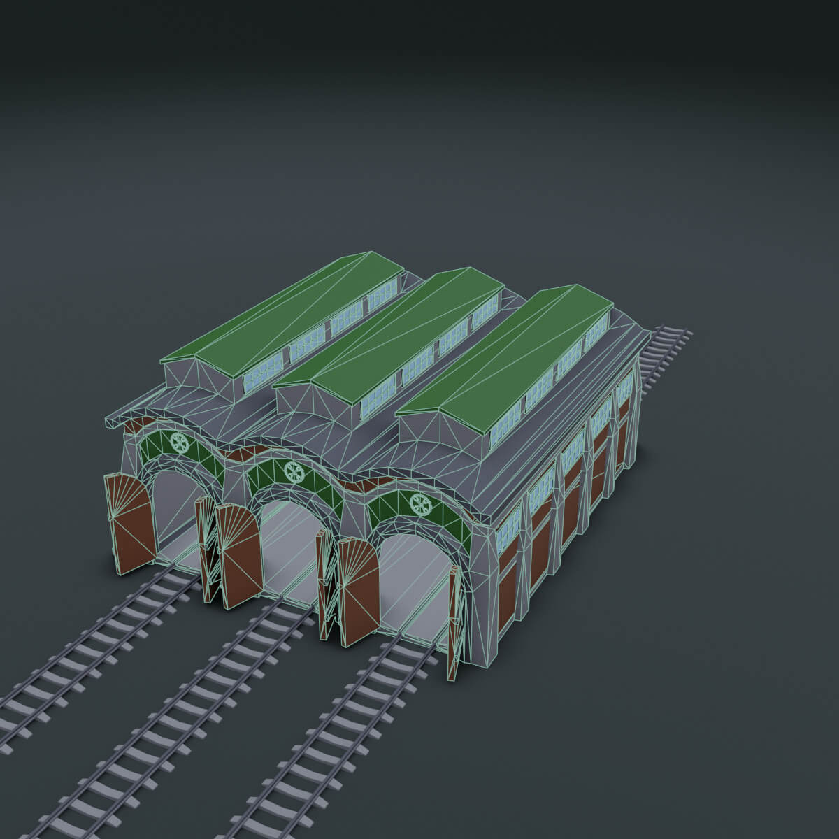 Railway Workshop - 3D Model by mg53