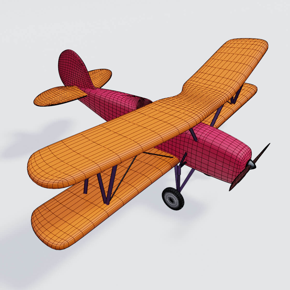 Retro Airplane - 3D Model by mg53