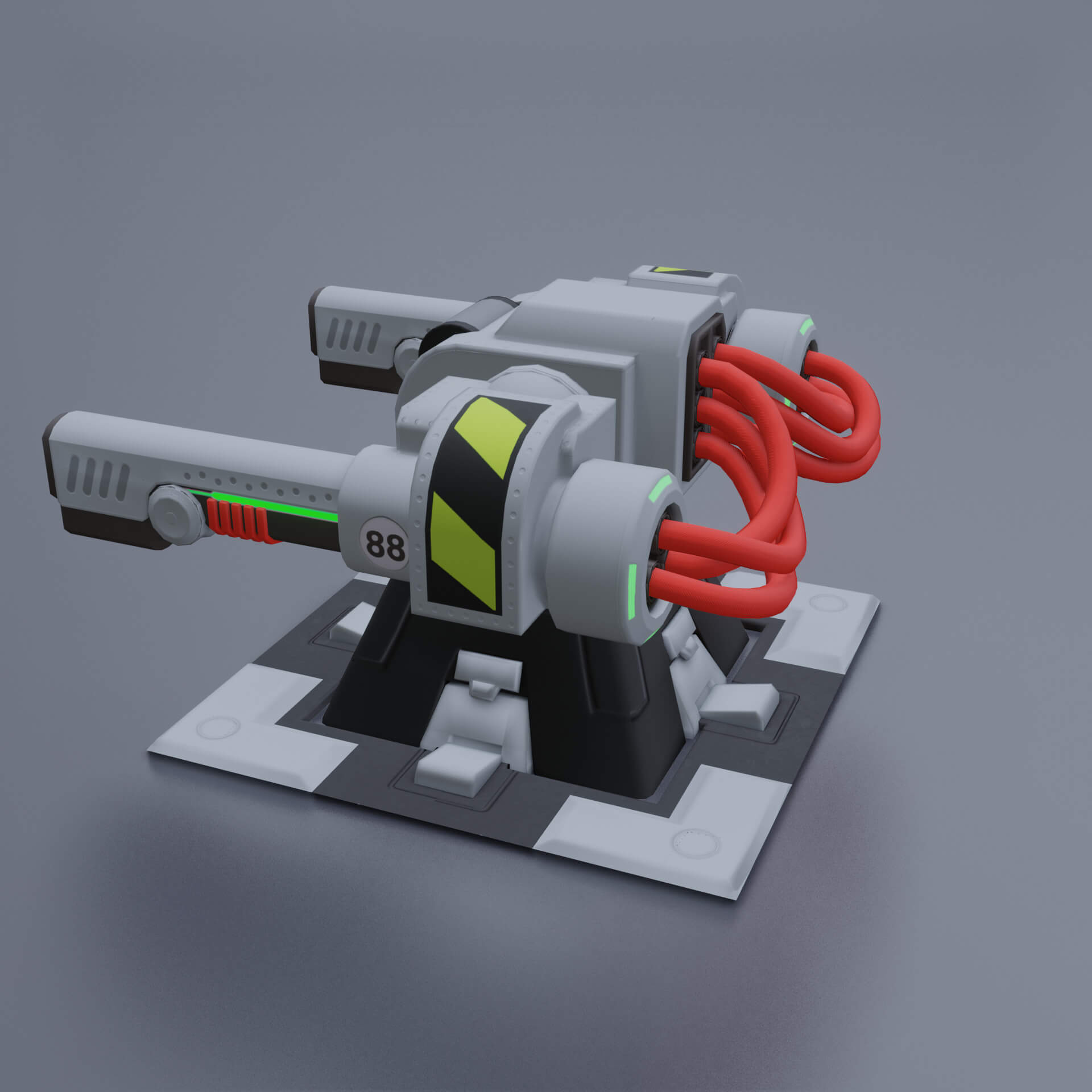 Sci-Fi Turret 3D Model by mg53