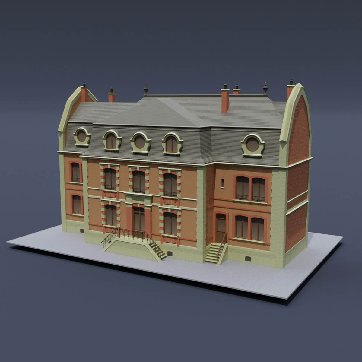 Victorian House 02 - 3D Model by mg53