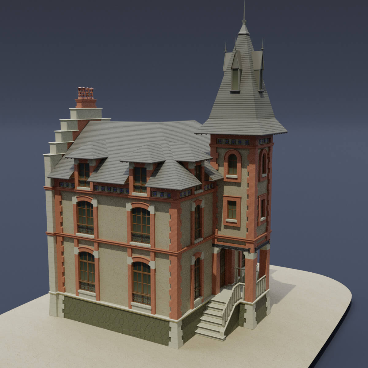 Victorian House 03 - 3D Model by mg53