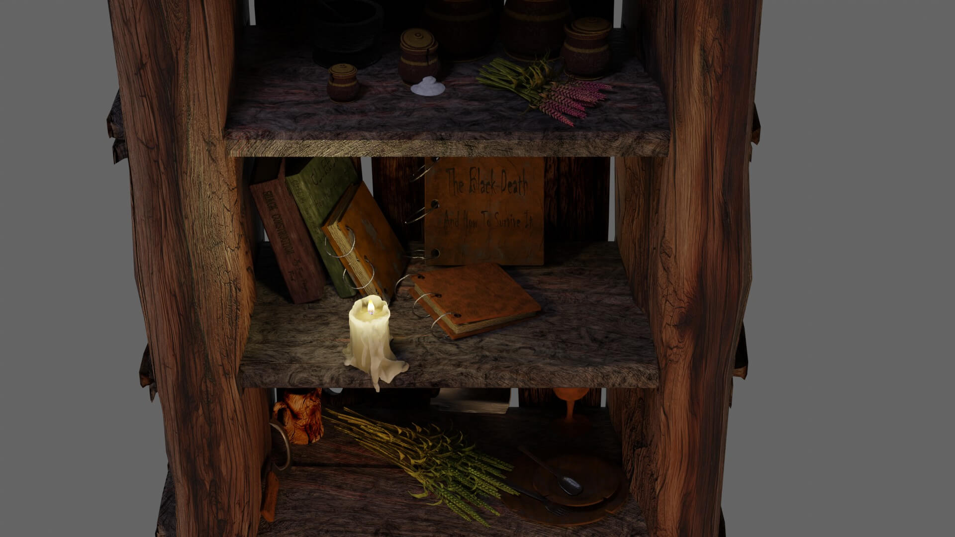 Primitive Stocked Shelves - 3D Model by Michaelvan42