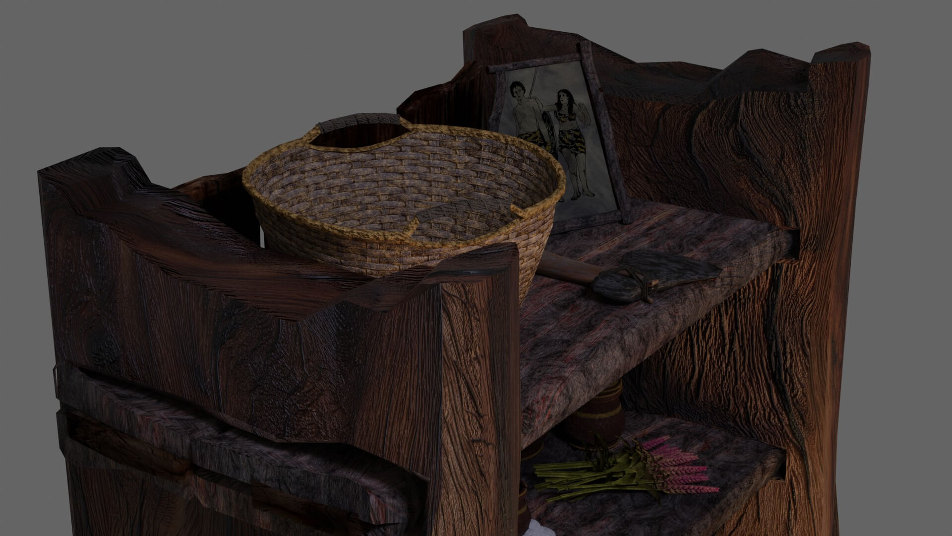 Primitive Stocked Shelves - 3D Model by Michaelvan42
