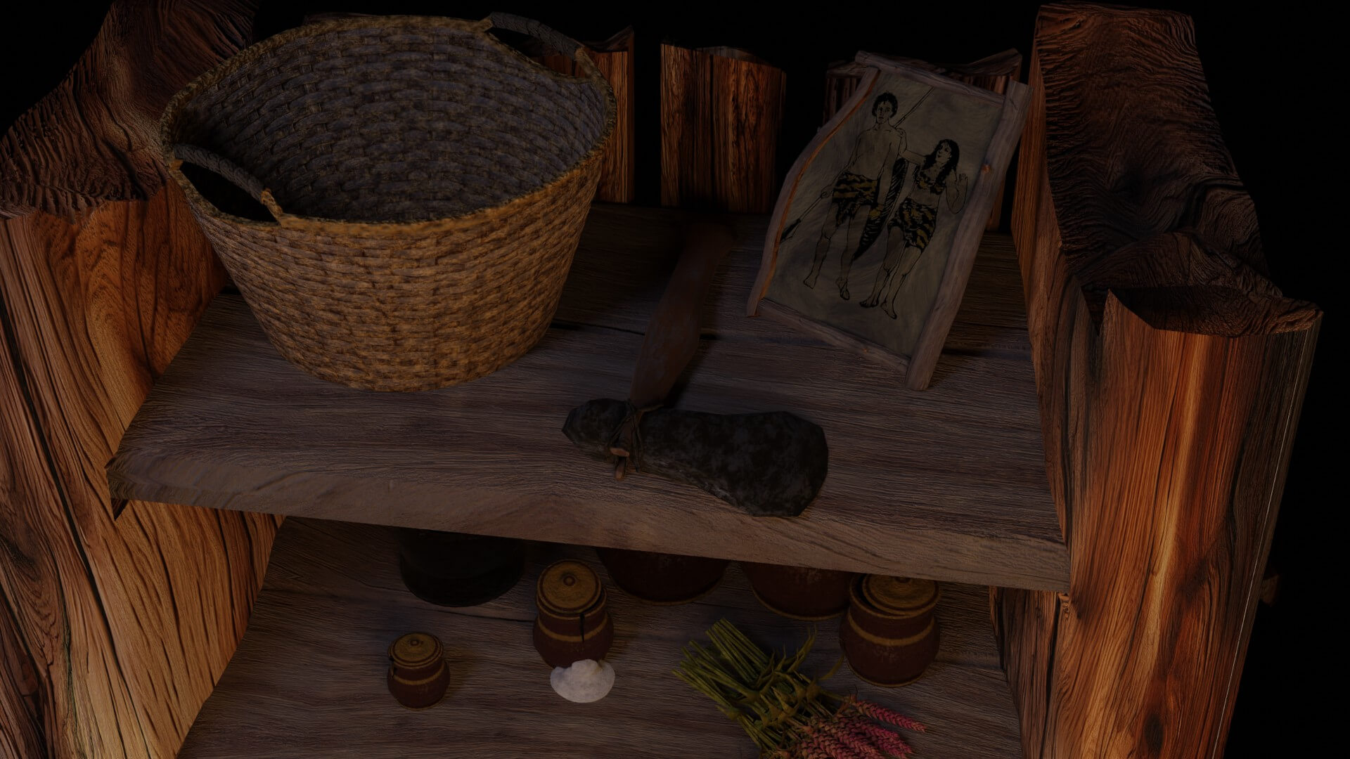 Primitive Stocked Shelves - 3D Model by Michaelvan42