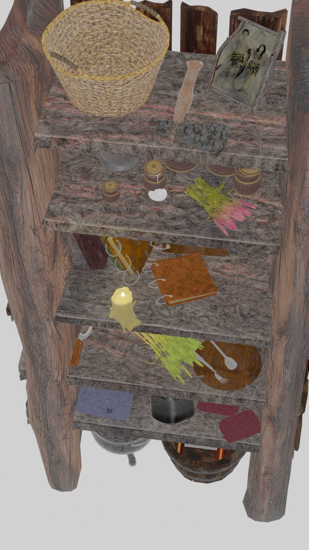Primitive Stocked Shelves - 3D Model by Michaelvan42