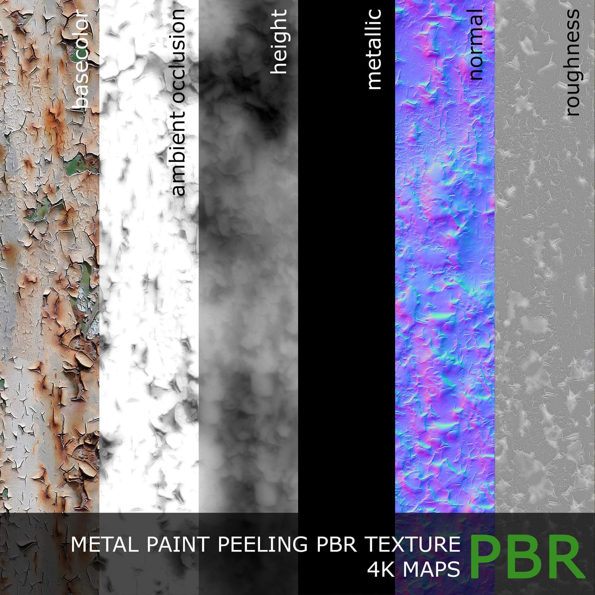 Metal Paint Peeling PBR Texture by michalpetrik