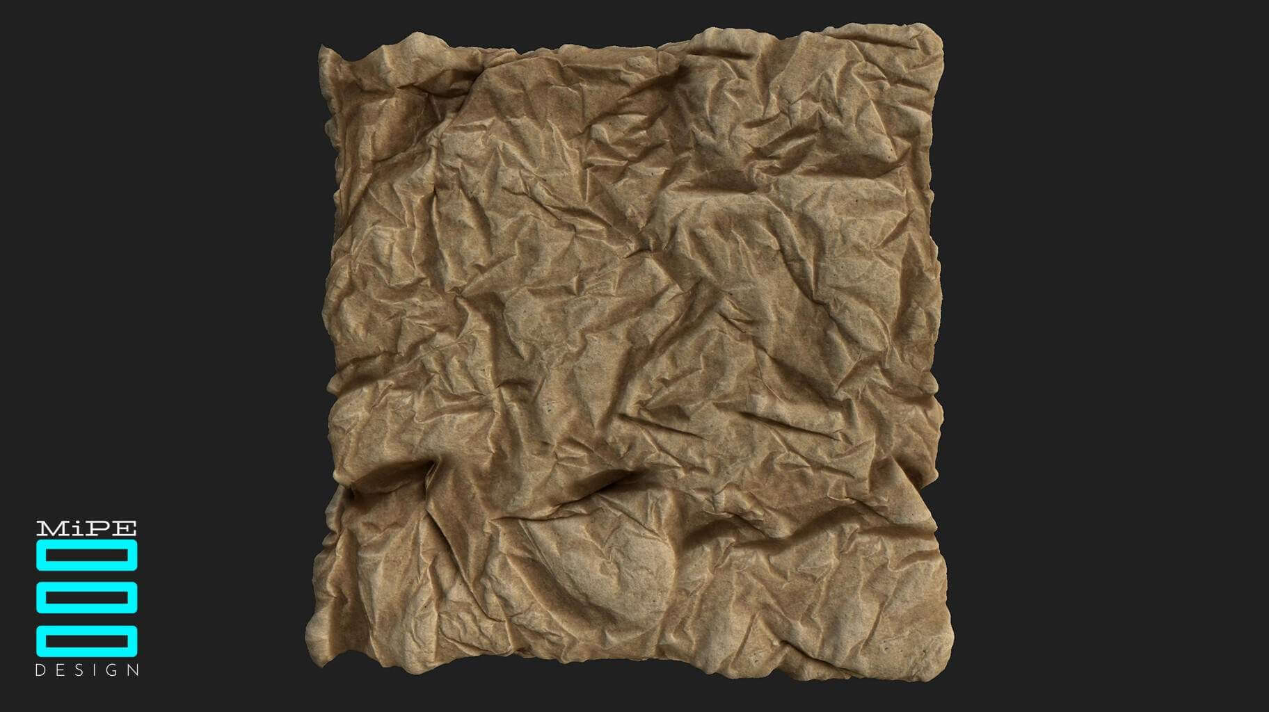 Crumpled Paper PBR Texture by michalpetrik