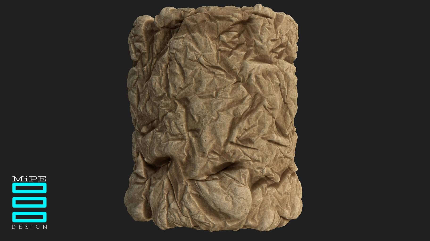 Crumpled Paper PBR Texture by michalpetrik