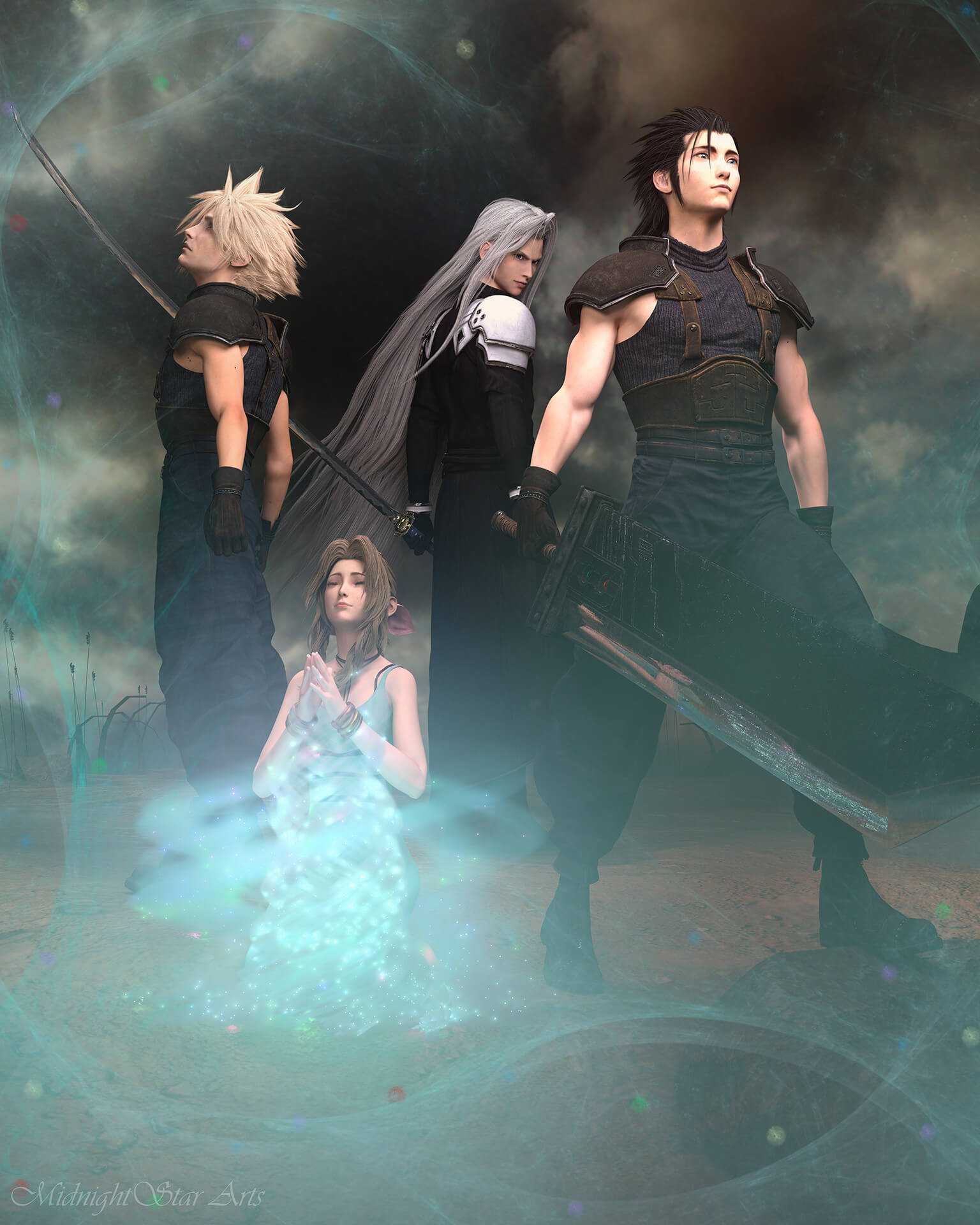 Crisis Core Reunion 3D Render, Digital Art by midnight_star117