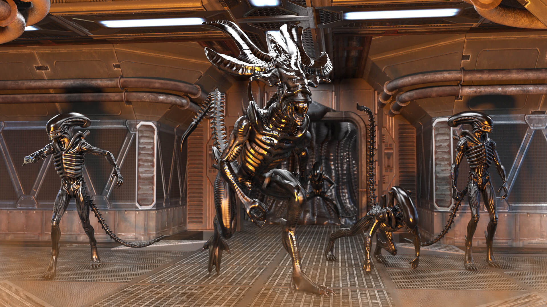 Alien Demon King 3D Render, Digital Art by midnight_stories