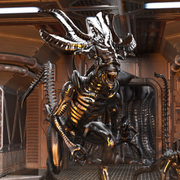 albino alien 3D Render, Digital Art by midnight_stories