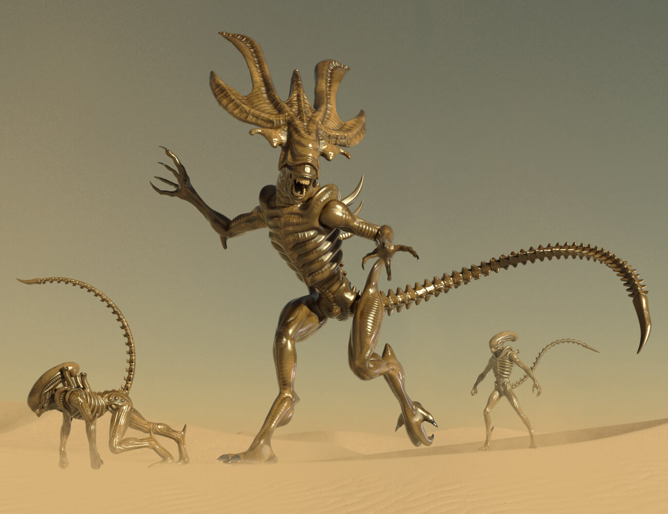 ALien Demon King(WIP) 3D Render, Digital Art by midnight_stories