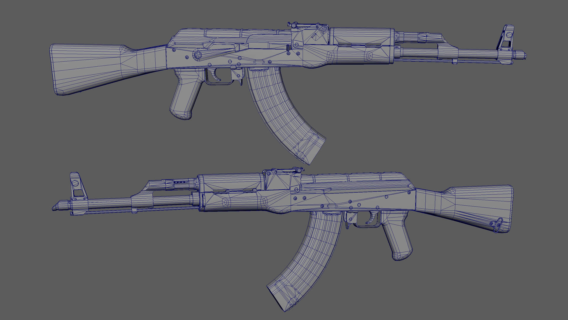 AKM Assault Rifle - 3D Model by MightyAlexOne
