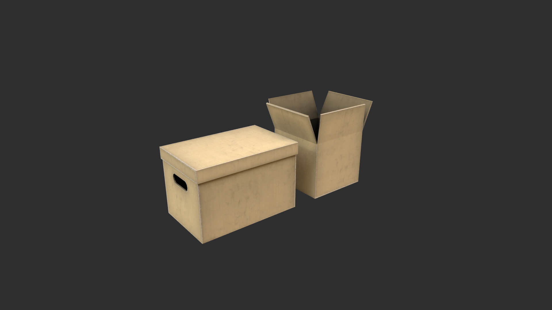 Cardboard Boxes - 3D Model by MightyAlexOne