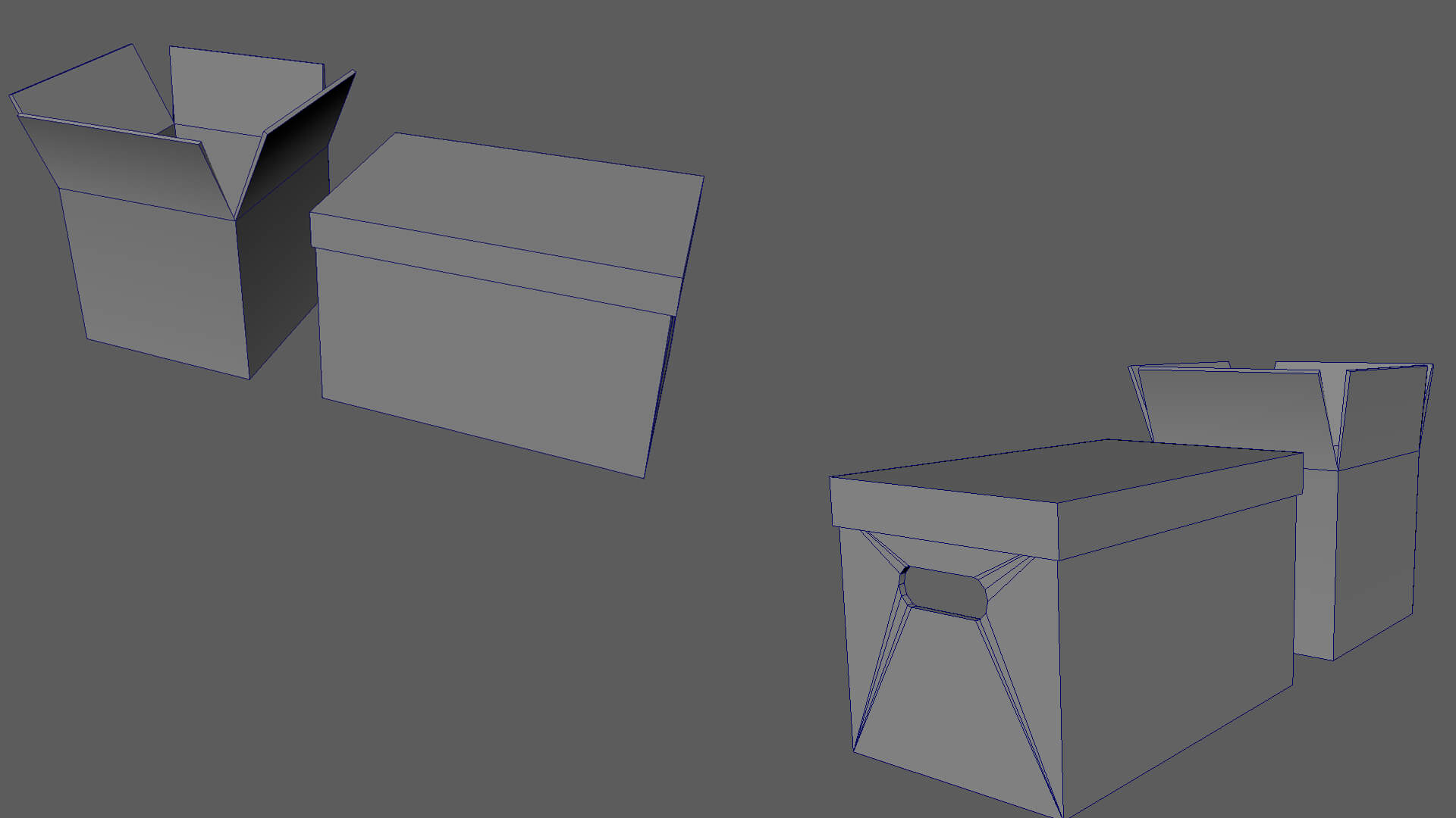 Cardboard Boxes - 3D Model by MightyAlexOne