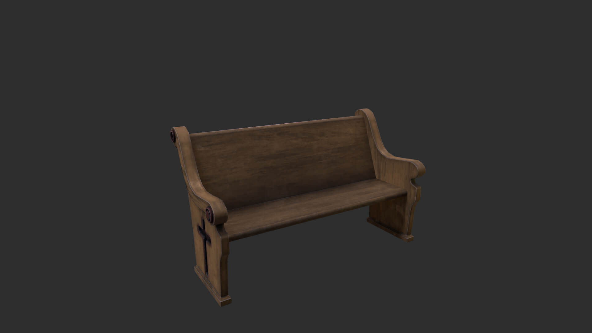 Church Bench - 3D Model by MightyAlexOne