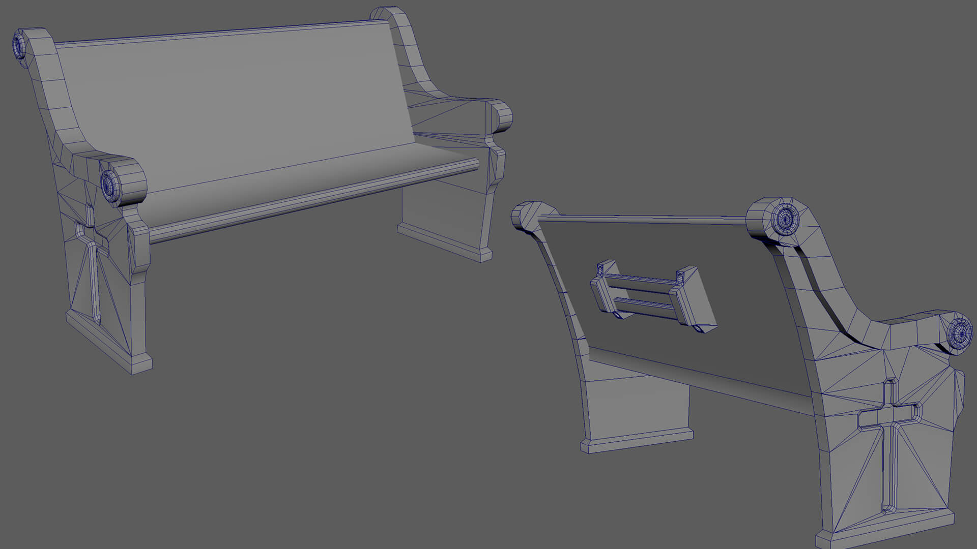 Church Bench - 3D Model by MightyAlexOne