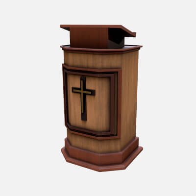 Church Podium - 3D Model by MightyAlexOne