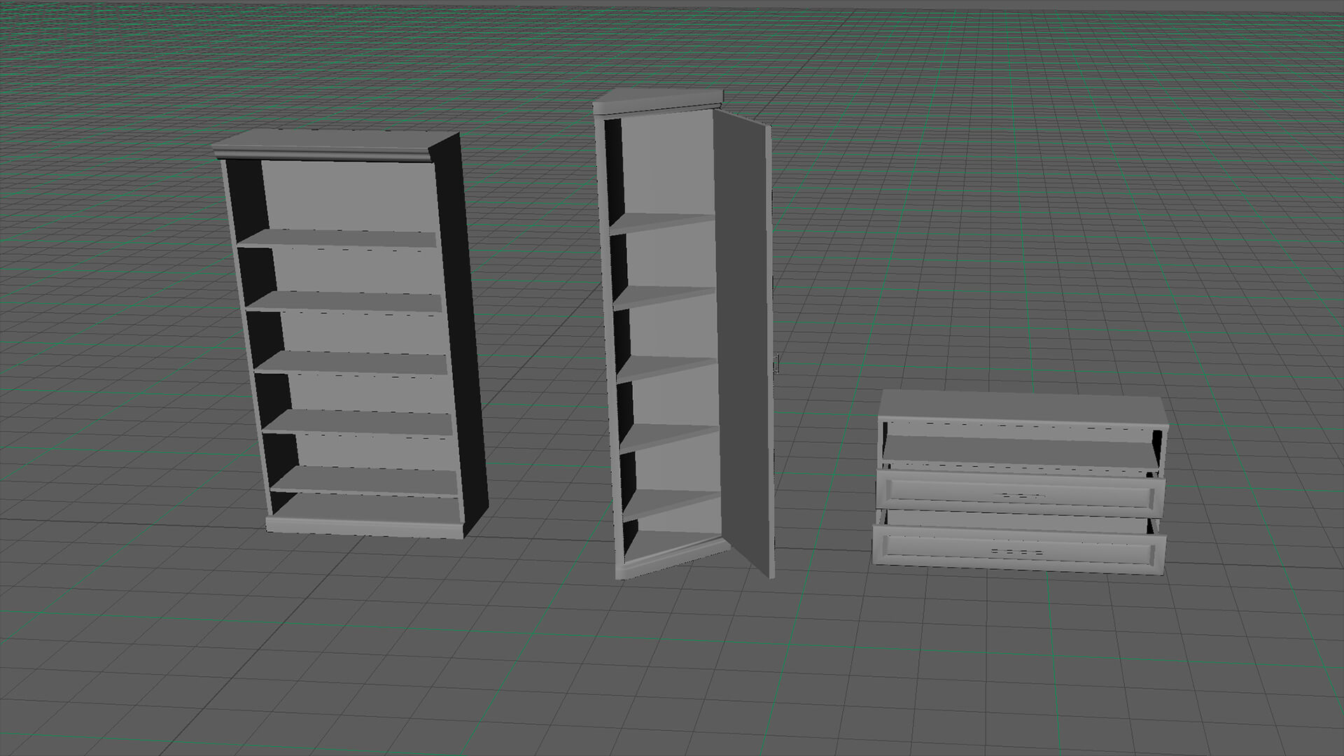 Wooden cupboards - 3D Model by MightyAlexOne