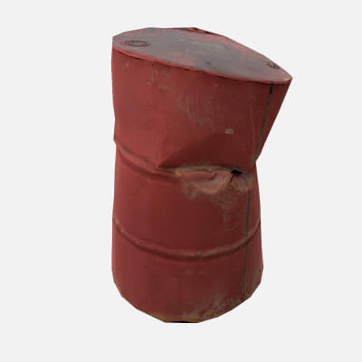 Damaged Metal Barrel - 3D Model by MightyAlexOne