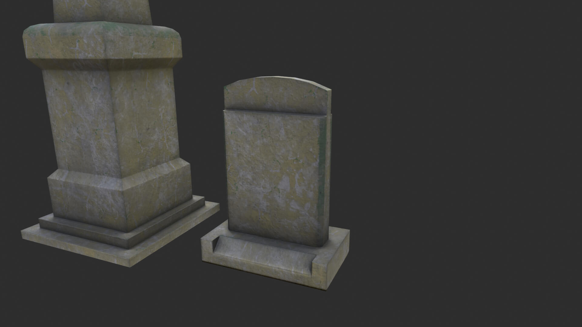 Gravestones Monuments - 3D Model by MightyAlexOne