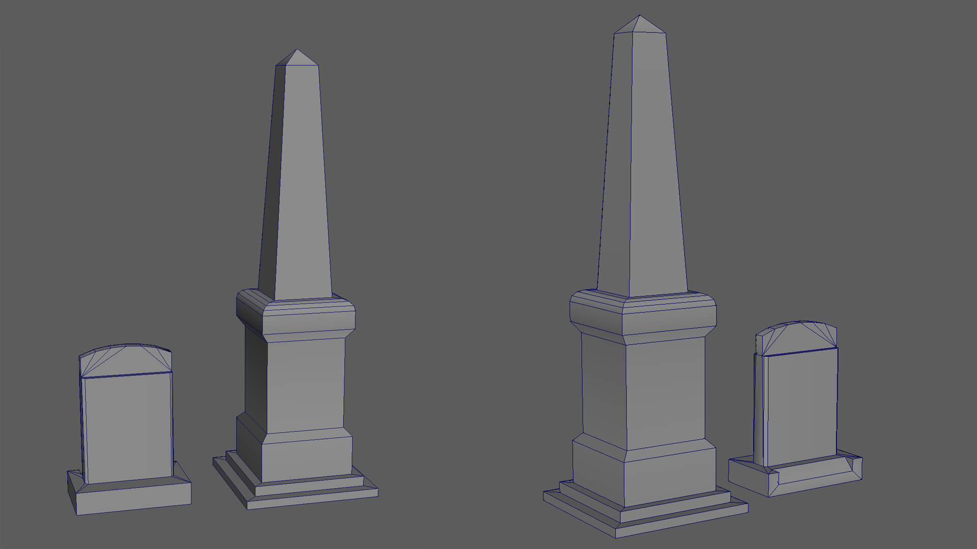 Gravestones Monuments - 3D Model by MightyAlexOne