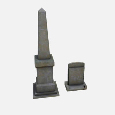 Gravestones Monuments - 3D Model by MightyAlexOne