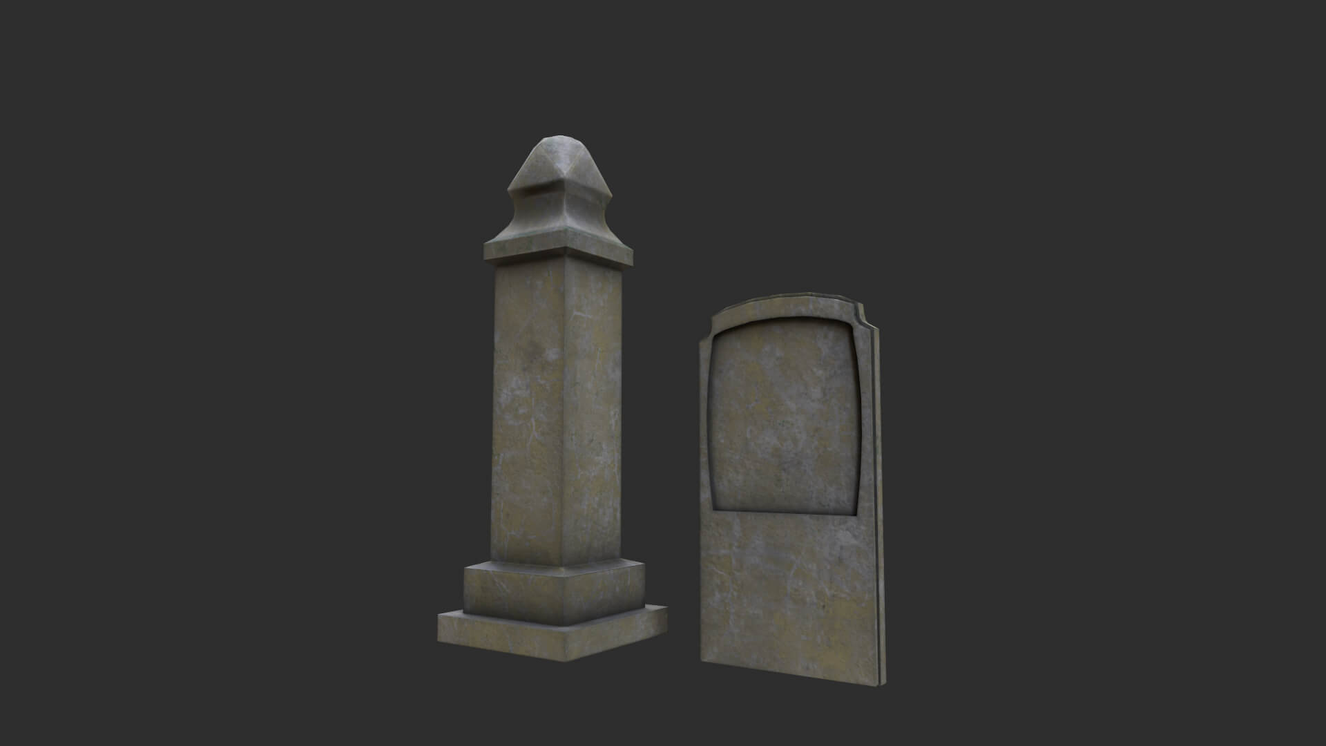 Gravestones Monuments - 3D Model by MightyAlexOne