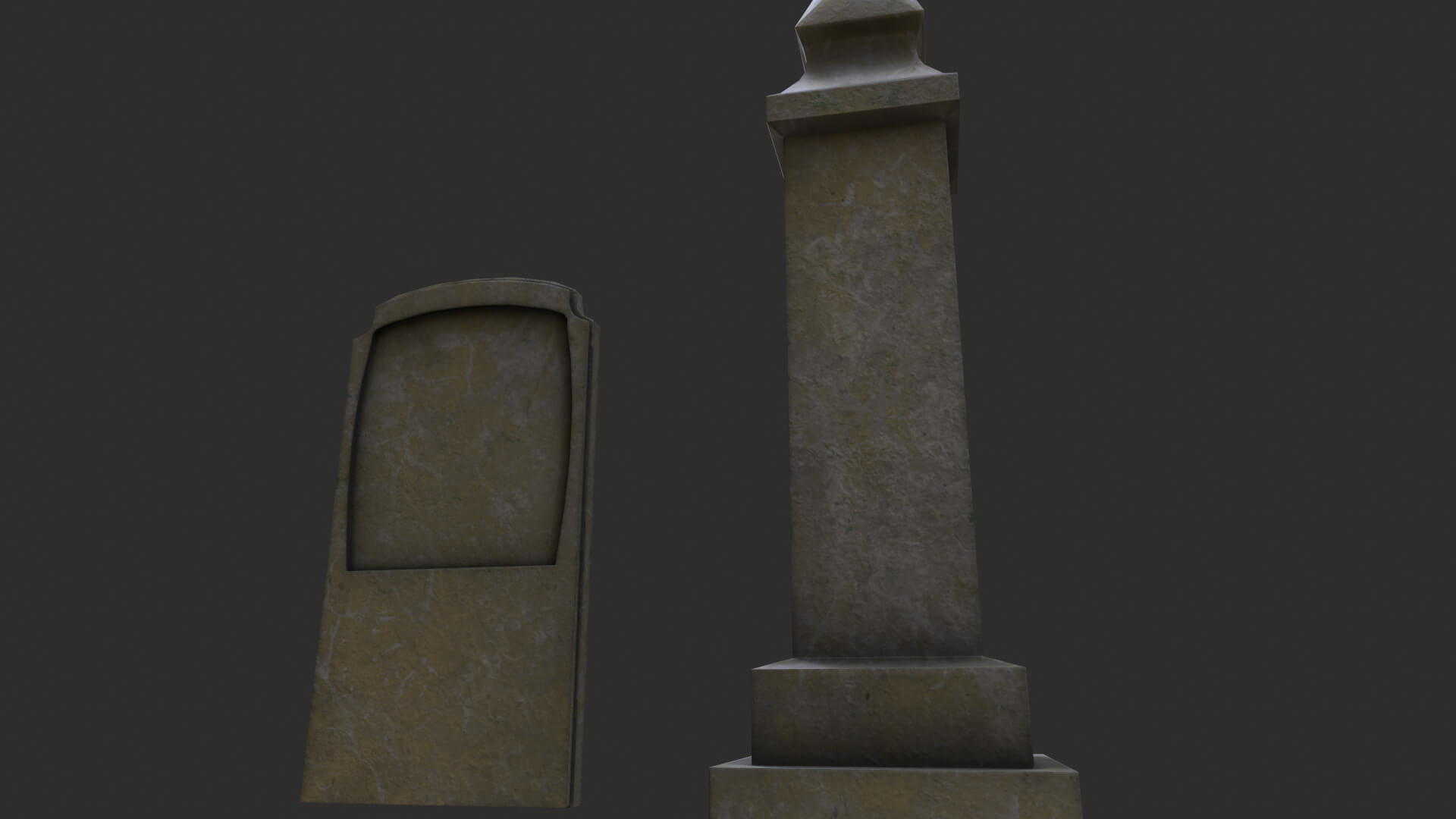 Gravestones Monuments - 3D Model by MightyAlexOne