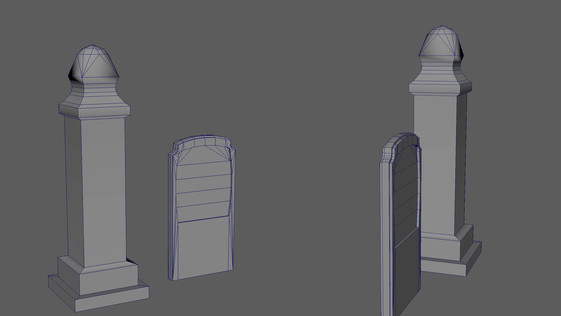 Gravestones Monuments - 3D Model by MightyAlexOne
