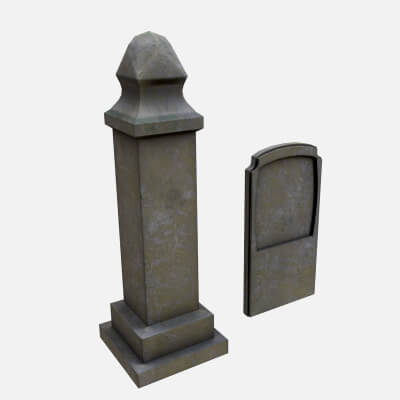 Gravestones Monuments - 3D Model by MightyAlexOne