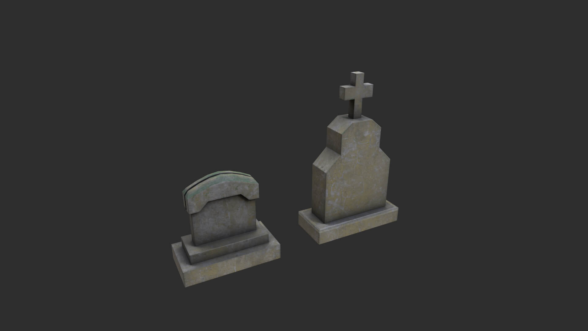 Gravestones monuments - 3D Model by MightyAlexOne