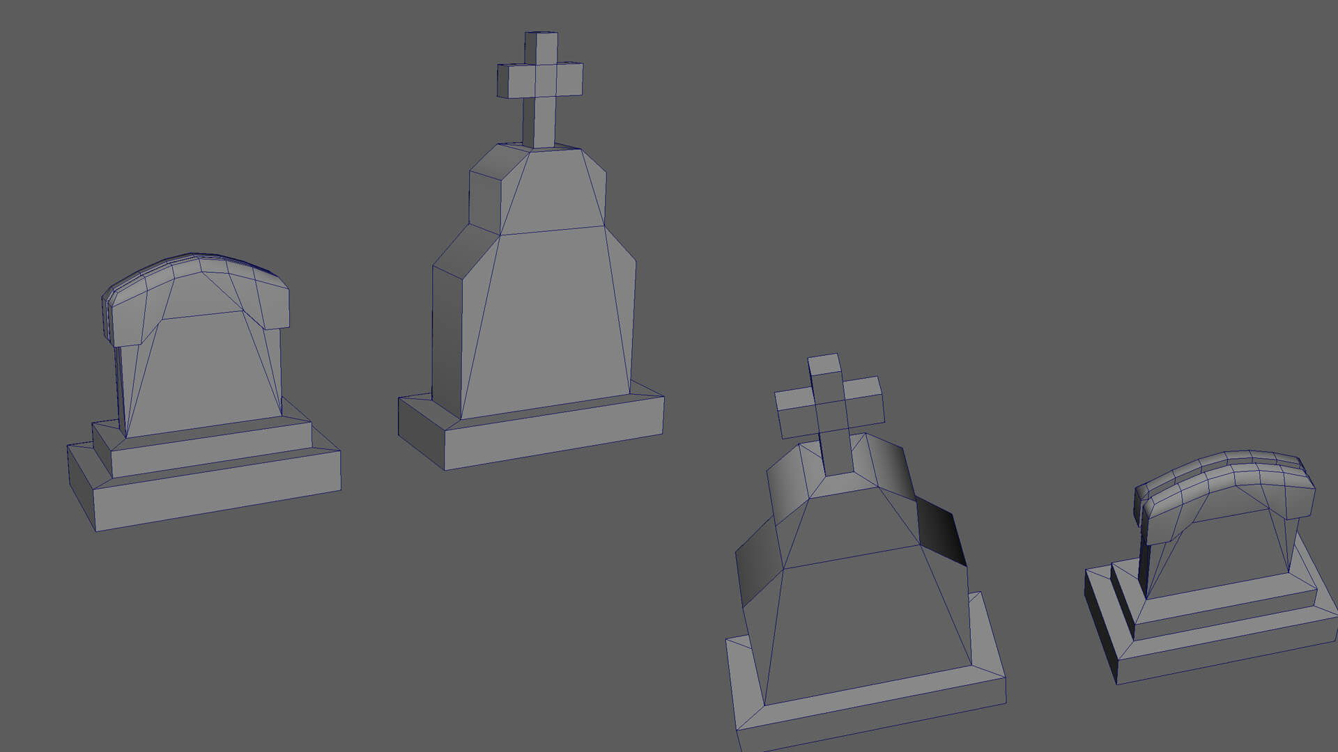 Gravestones monuments - 3D Model by MightyAlexOne
