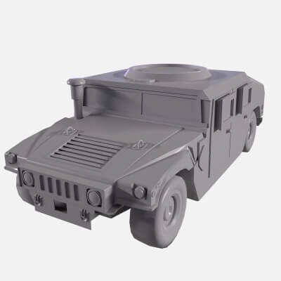 Humvee Vehicle - 3D Model by MightyAlexOne