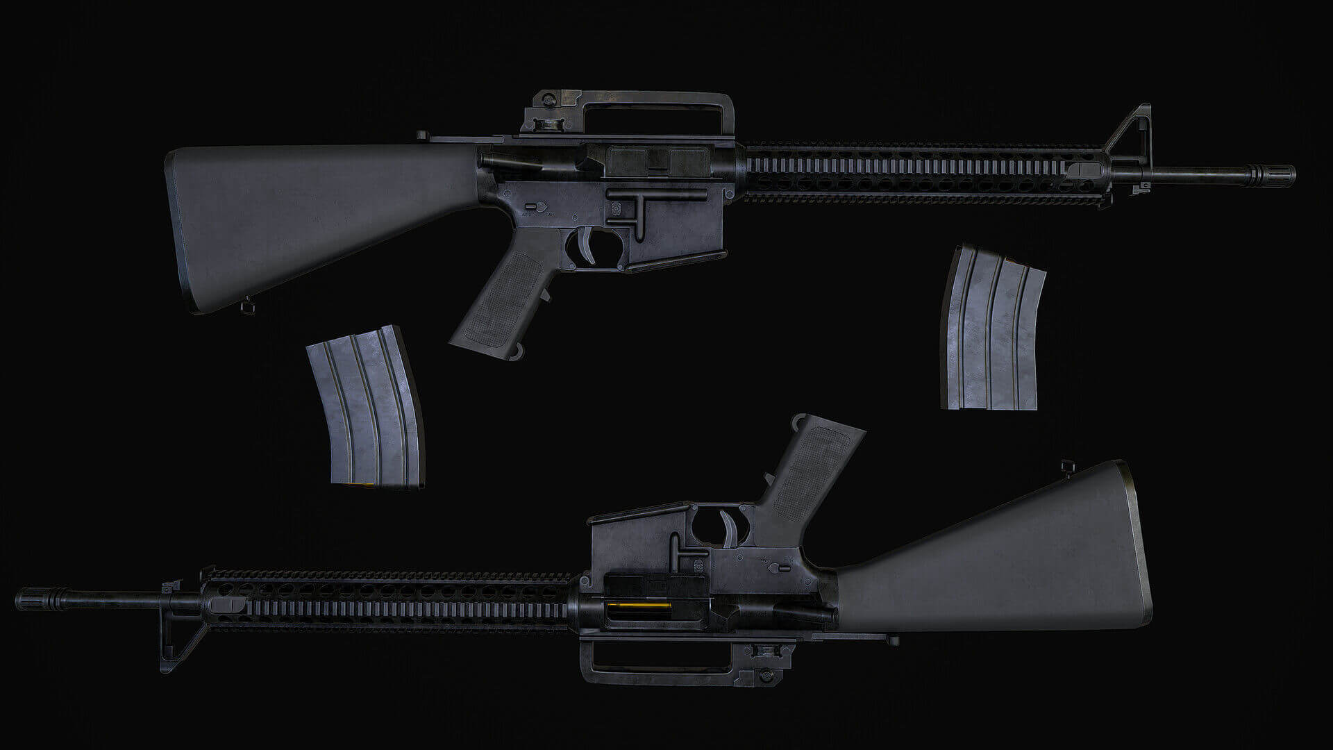M16 A4 Assault Rifle - 3D Model by MightyAlexOne