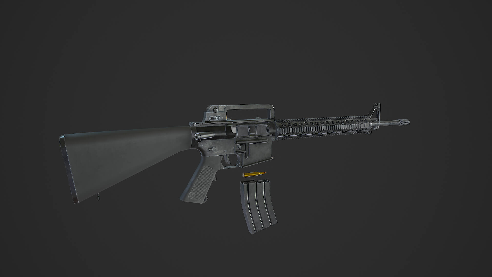 M16 A4 Assault Rifle - 3D Model by MightyAlexOne