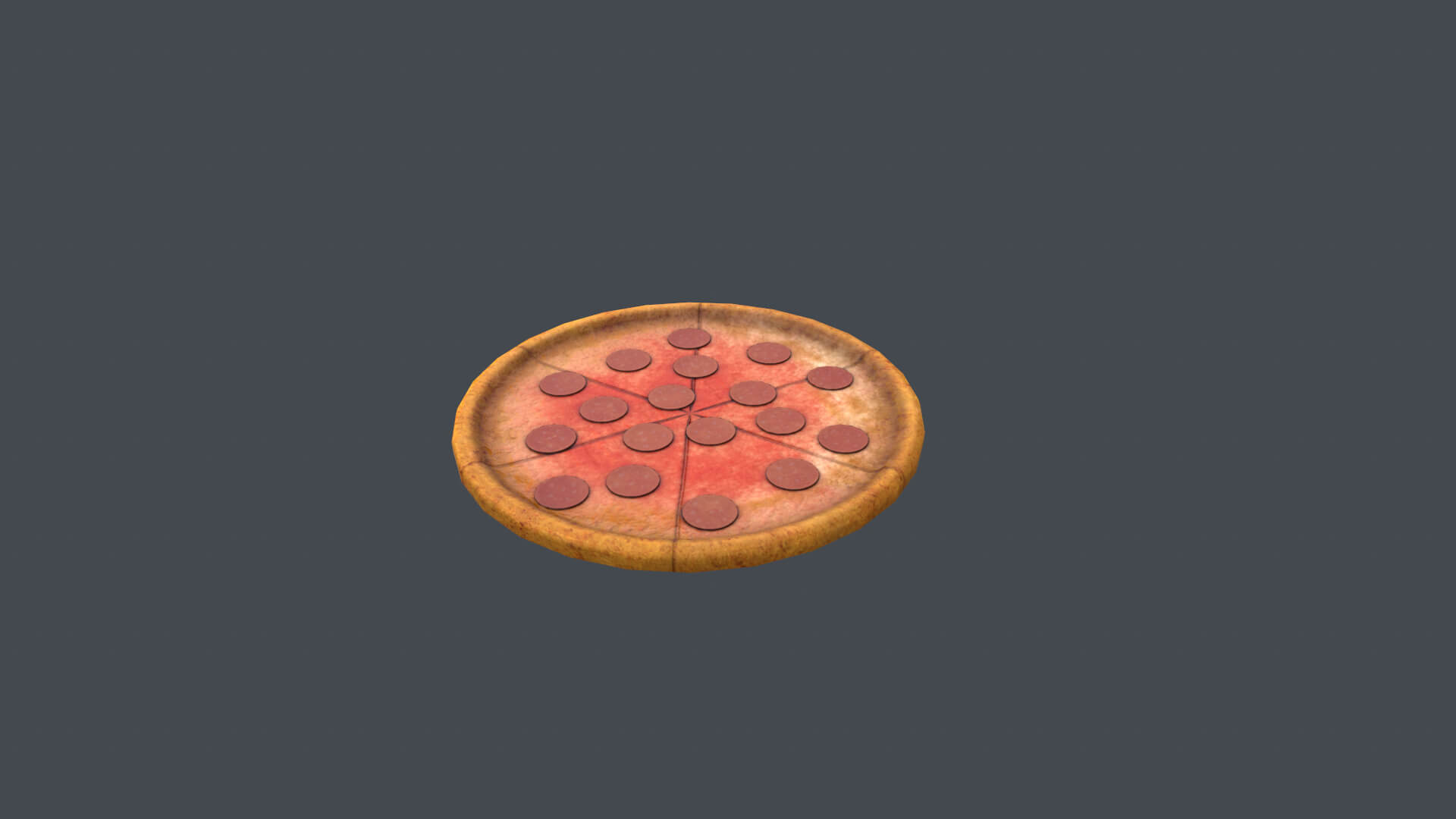 Pizza with salami - 3D Model by MightyAlexOne