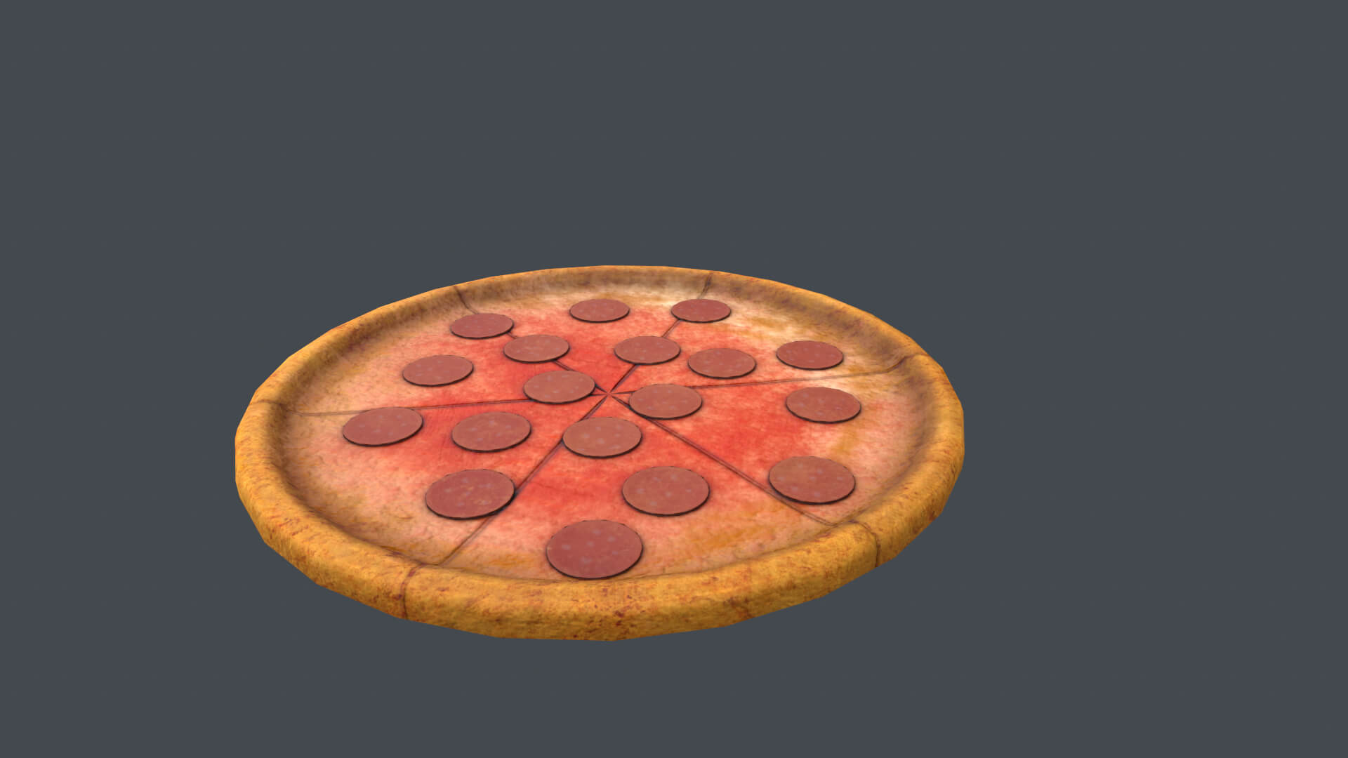 Pizza with salami - 3D Model by MightyAlexOne