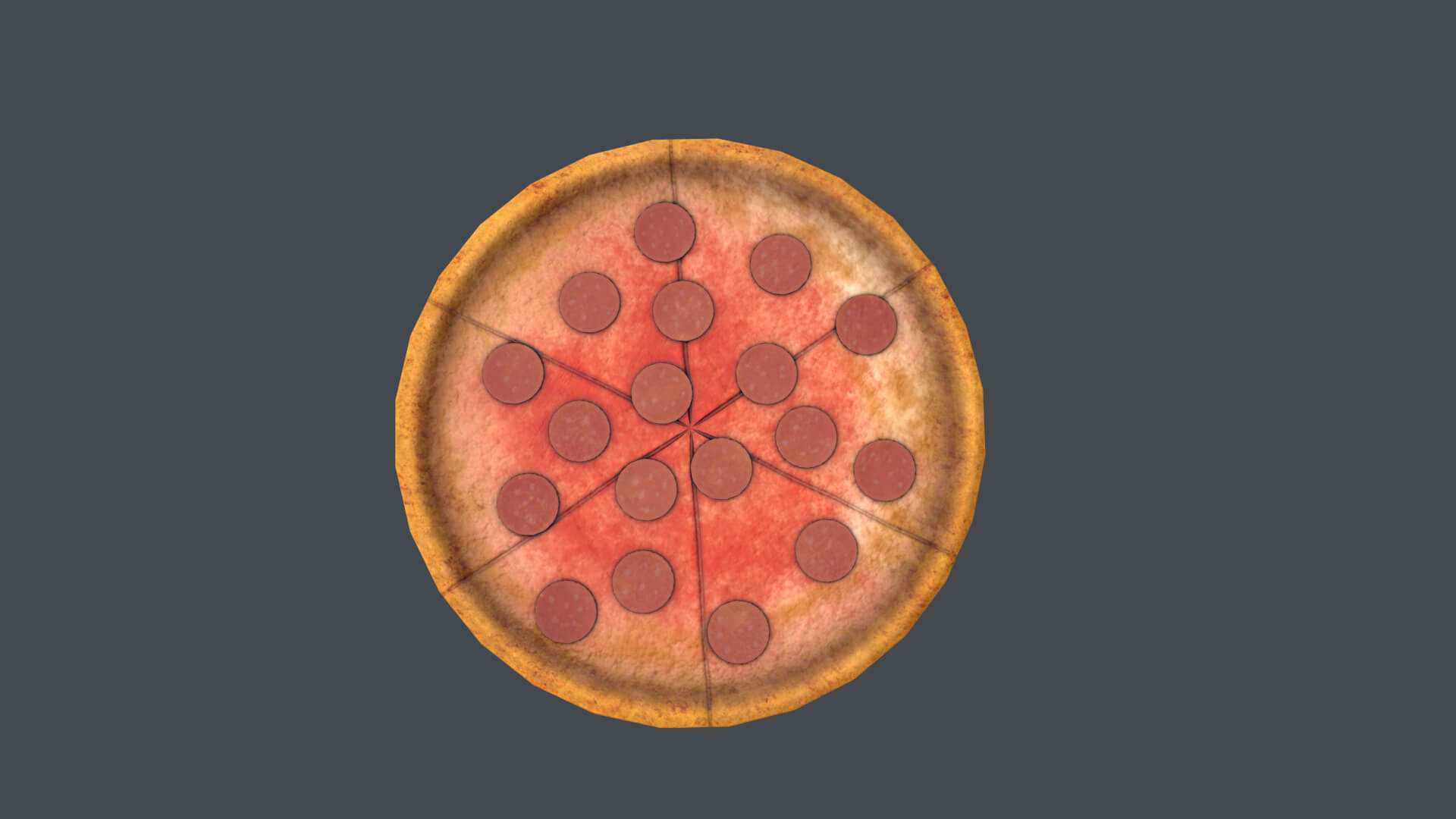 Pizza with salami - 3D Model by MightyAlexOne