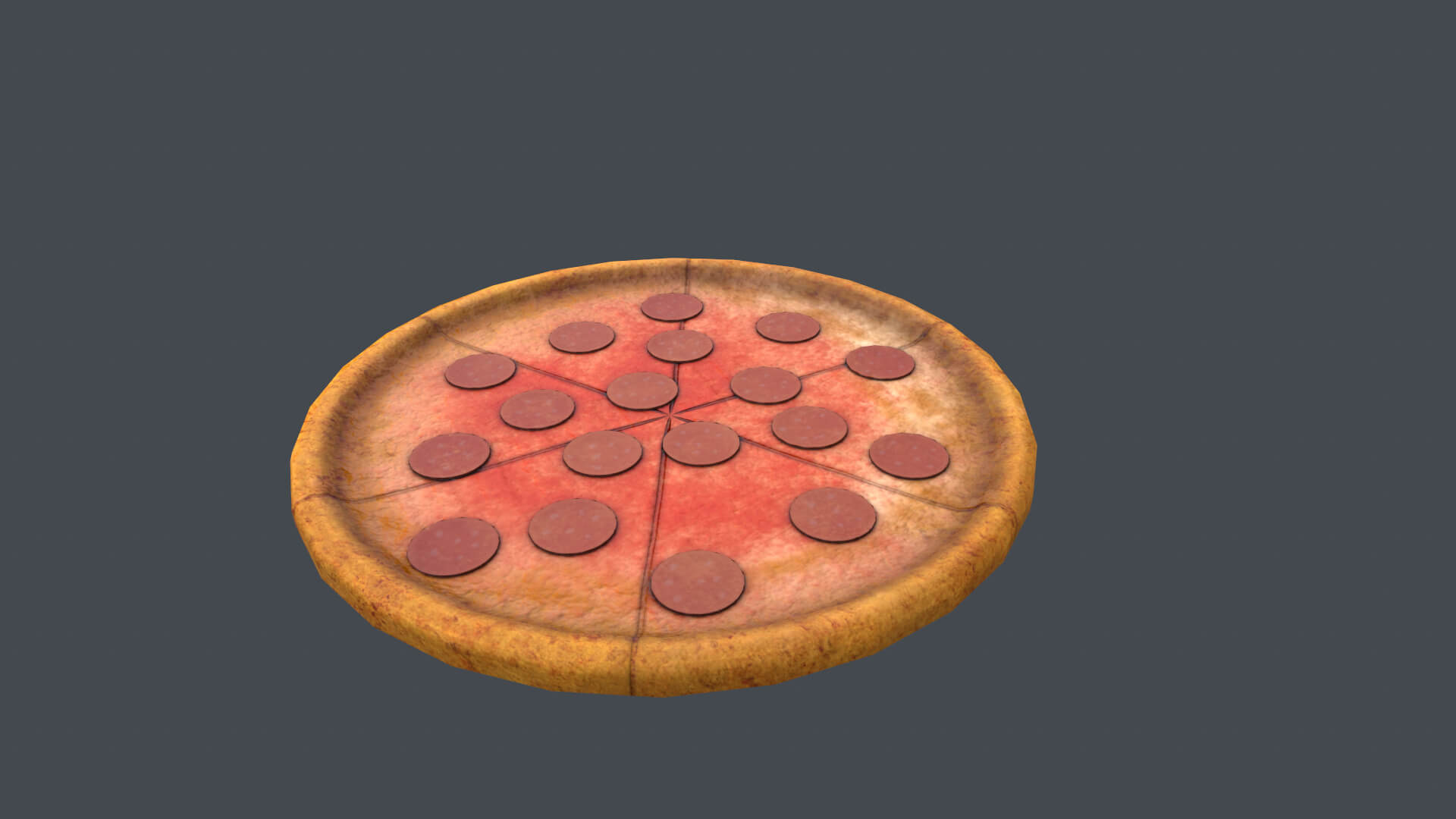 Pizza with salami - 3D Model by MightyAlexOne