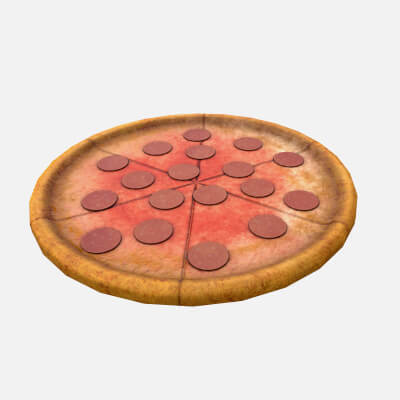 Pizza with salami - 3D Model by MightyAlexOne